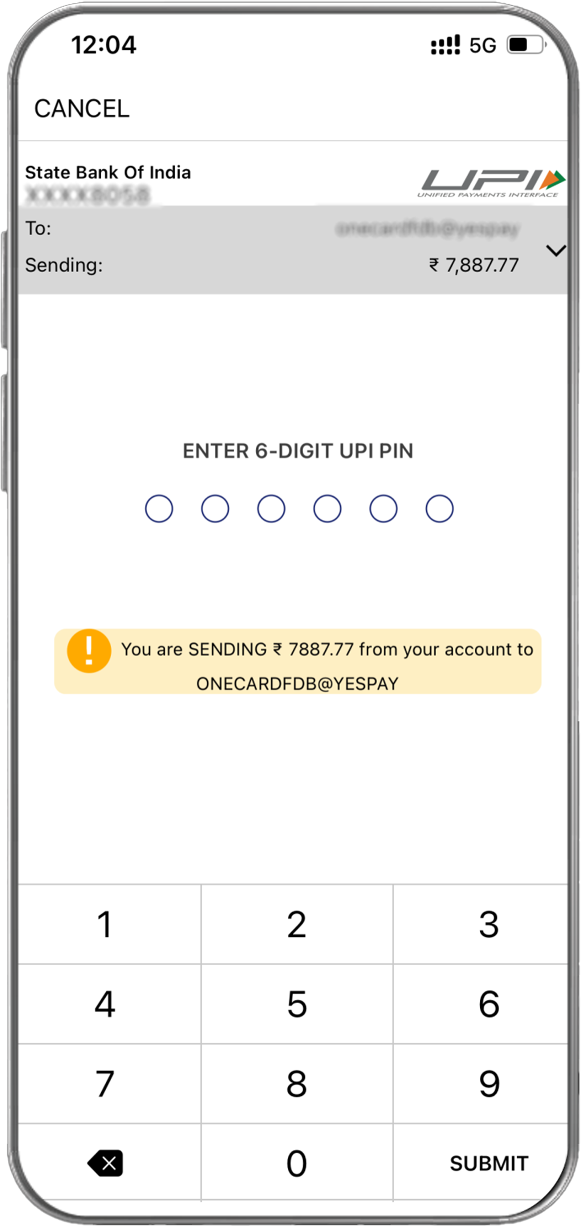 Swipe to pay for Giftcards